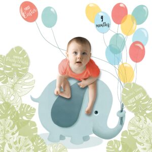 baby milestone blanket - memory blanket for baby girl or boy! 2-in-1 infant blankets with monthly milestones and event cards! personalized photo prop for baby pictures by month (balloon party)