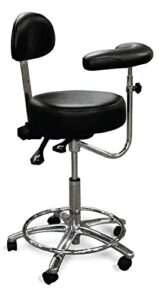 dentists unite 509-213 dental assistant stool, tilt mechanism round seat, cinnamon