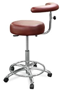 dentists unite 511-03 dental assistant stool, round seat, firm backrest, mauve