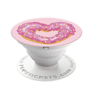 popsockets: collapsible grip & stand for phones and tablets - strawberry heart donut