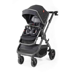 diono quantum2 3-in-1 multi-mode stroller for baby, infant, toddler stroller, car seat compatible, adaptors included, compact fold, xl storage basket, black cube