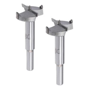 uxcell forstner drill bits 35mm, tungsten carbide wood hole saw auger opener, woodworking hinge hole drilling boring bit cutter, 2pcs (gray)