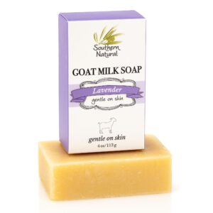 southern natural lavender goat milk soap bar, 4 oz (1 bar)