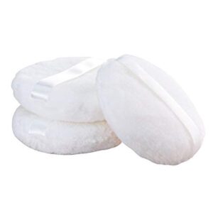 joly loose powder puff, 4.3'' large body puff w ribbon (10.9cm) (3pcs)