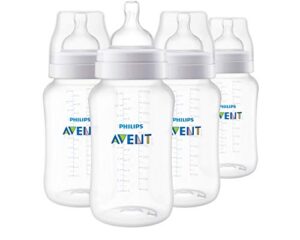 philips avent anti-colic baby bottle 11oz, 4pk, scf406/44