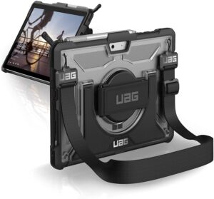 urban armor gear uag designed for microsoft surface go 4 / surface go 3 / surface go 2 / surface go case 10.5" plasma w/hand strap & shoulder strap feather-light rugged military drop tested cover ice