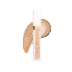 flower beauty by drew barrymore light illusion full coverage concealer - diffuse dark under eye circles + blurs blemishes - weightless formula + crease proof makeup (fair)