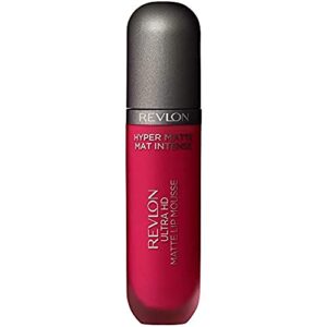 revlon ultra hd lip mousse hyper matte, longwearing creamy liquid lipstick, in pink 100 degrees (805), 0.2 oz