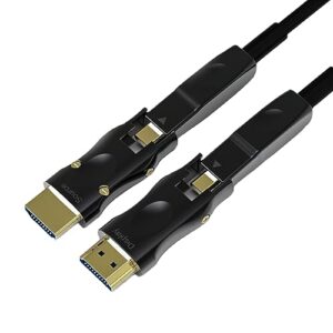 pacroban long8k fiber optic hdmi cable detachable connectors - 8k 60hz, hdr, hdcp 2.2, active ultra high speed 48gbps, in-wall safe, 4k@120hz 4:4:4 slim light (25ft)