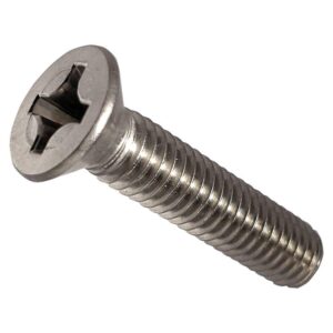 1/4-20 x 1 flat head machine screws phillips drive stainless steel qty 50