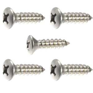 phillips oval head sheet metal screw 316 stainless steel #8 x 1 qty 25