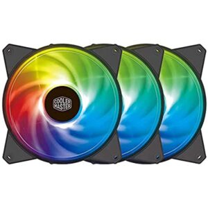 cooler master 3in1 masterfan mf120r argb 120mm addressable rgb fan - riffle bearing, hybrid air balance fan blade design, and jam sensor protection