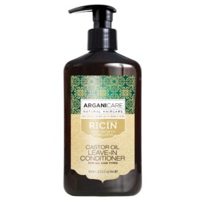 arganicare organic castor oil leave-in conditioner for hair growth and thickening for men & women - enriched with argan oil, silk, and shea | 13.5 fl oz