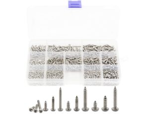 lby 600pcs m2 m2.2 m2.6 m3 pan head self-tapping sheetmetal screw assortment kit, 12 sizes, 304 stainless steel