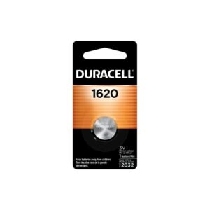 duracell 1620 3v lithium battery, 1 count pack, lithium coin battery for medical and fitness devices, watches, and more, cr lithium 3 volt cell