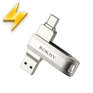 flash drive usb type c both 3.2 tech - 2 in 1 dual drive memory stick high speed otg for android smartphone computer, macbook, chromebook pixel - 32gb