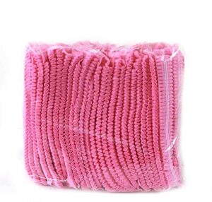 disposable cap,mob caps,hair net cap,100pcs,elastic free size,for cosmetics, beauty, kitchen, cooking, home industries, hospital (pink)