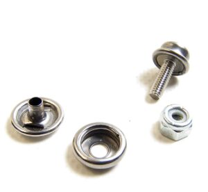 snap cap & socket, stainless steel w/ 1/2" inch #8 machine screw stud select the quantity you need & lock nut (25 of each piece)