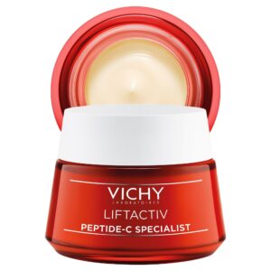 vichy liftactiv peptide-c anti-aging moisturizer, vitamin c face cream with collagen peptides to reduce wrinkles, firm and brighten skin, paraben free, 1.69 fl oz