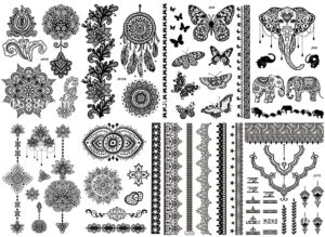 8 sheets temporary tattoo stickers lace sexy body waterproof tattoo stickers women wedding party