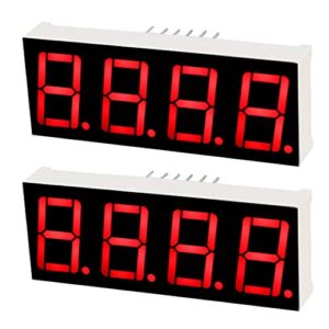 uxcell common cathode 12pin 4 bit 7 segment display 1.98 x 0.75 x 0.31 inch 0.55" red led display digital tube 2pcs