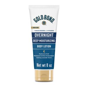 gold bond overnight deep moisturizing lotion, 8 oz., skin therapy lotion with calming scent