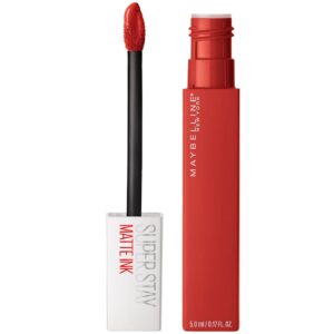 maybelline super stay matte ink liquid lipstick makeup, long lasting high impact color, up to 16h wear, dancer, brick red, 1 count