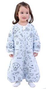 happy cherry baby girls one-piece rompers sleeping bag warm jumpsuit wearable blanket sleepwear 100% cotton xxl blue