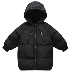 lanbaosi baby boys girls winter coat toddler kids warm hooded jacket outerwear black