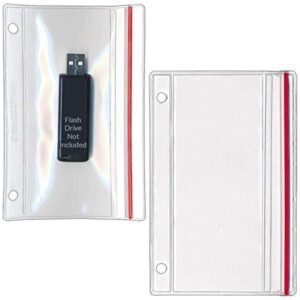 storesmart - flash drive zipper case for 3-ring binders - vinyl plastic binder pockets - r1831 5 pack