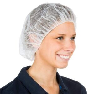 21" goodsell disposable bouffant caps, hair head cover net, non-woven, medical, labs, nurse, tattoo, food service, health, hospital -white (100 pcs (1 pack))