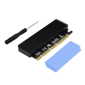 a adwits pci express 3.0 x16 to pcie-based nvme and ahci ssd adapter card with heat sink, fits m.2 (ngff) form factor with key m in size 2230/2242/2260/2280