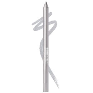 maybelline tattoostudio long-lasting sharpenable eyeliner pencil, glide on smooth gel pigments with 36 hour wear, waterproof, sparkling silver, 1 count