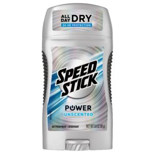 speed stick power antiperspirant deodorant for men, unscented - 3 ounce