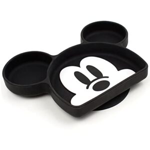 bumkins disney silicone grip dish, suction plate, divided plate, baby toddler plate, bpa free, microwave dishwasher safe - mickey mouse-1 count (pack of 1)