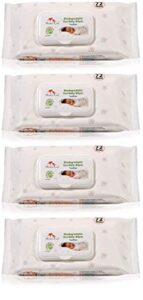 4 pack mommy care organic biodegradable eco friendly baby wipes - sensitive skin natural child care - 4 pack x 72 = 288