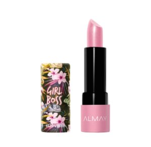 almay lip vibes lipstick with vitamin e oil & shea butter, matte finish, hypoallergenic, girl boss, 0.14 oz