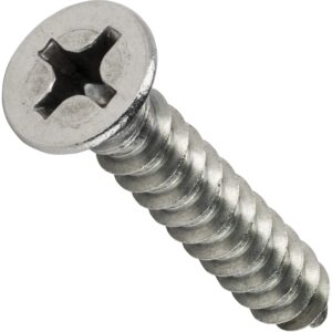 #6 x 2" flat head sheet metal screws, phillips drive, stainless steel 18-8, full thread, bright finish, self-tapping, quantity 50 by fastenere