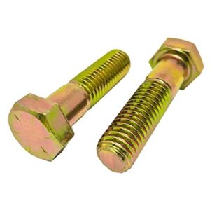 3/8-16 x 7-1/2 inch made in usa hex cap screw grade 8 zinc yellow plated steel (quantity: 10 pcs) 3/8-16 x 7 1/2 hex bolt/coarse thread/partially threaded 1.25 inches of thread