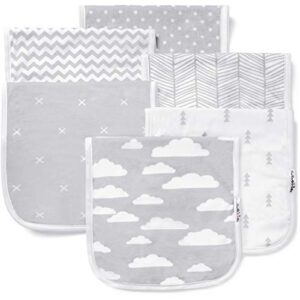 baebae goods burp cloths for baby boy & girl - ultra absorbent burping rags - anti shrink unisex burpy clothes - super soft jersey cotton, large 21"x10" - thick for newborn cloth diapers - 6 pack