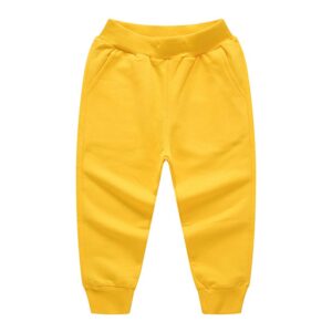 haxico unisex kids solid cotton elastic waist winter pants toddler baby bottoms active sweatpants