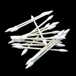 800 pieces cotton swabs, double precision tips with paper stick, 4 packs, 200 pieces 1 pack (double-pointed shape)