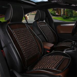 wood bead car seat cover cushion, cooling & breathing, automotive beaded driver seat massager cushion for lower back pain