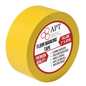 apt, multi color marking tape, premium safety marking and dance floor splicing tape, 6 mil thick (yellow, 1 roll)