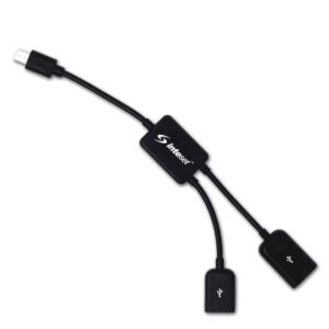 inteset usb 2.0 & micro usb otg y cable for controlling the f-tv stick, pendent, or cube, supports wireless keyboards and the iretv for universal remote control. (iretv not included)