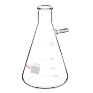 stonylab 1000ml borosilicate glass filtering flask, bolt neck with tubulation, 1l (1 liter)