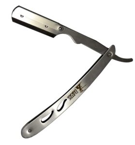 classic samurai cs-102 stainless steel professional barber straight edge razor (silver razor only)