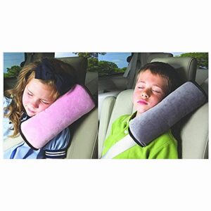 colorsheng 2 pcs auto pillow car safety belt protect, shoulder pad, adjust vehicle seat belt cushion for kids （grey，pink）