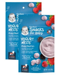 gerber baby snacks yogurt melts, mixed berries, 1 ounce (pack of 2)