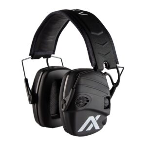 axil trackr noise cancelling ear muffs – mowing, construction, & shooting ear protection – comfortable ear muffs for noise reduction – sweat & water resistant ear protection for shooting